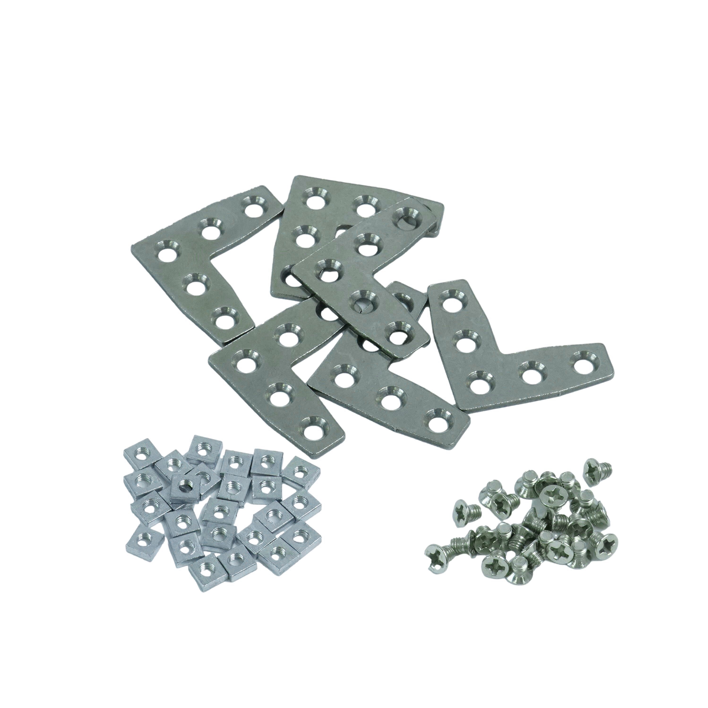 L-Shaped Assembly Plates + Sliding Nuts + Countersunk Head Screws ...