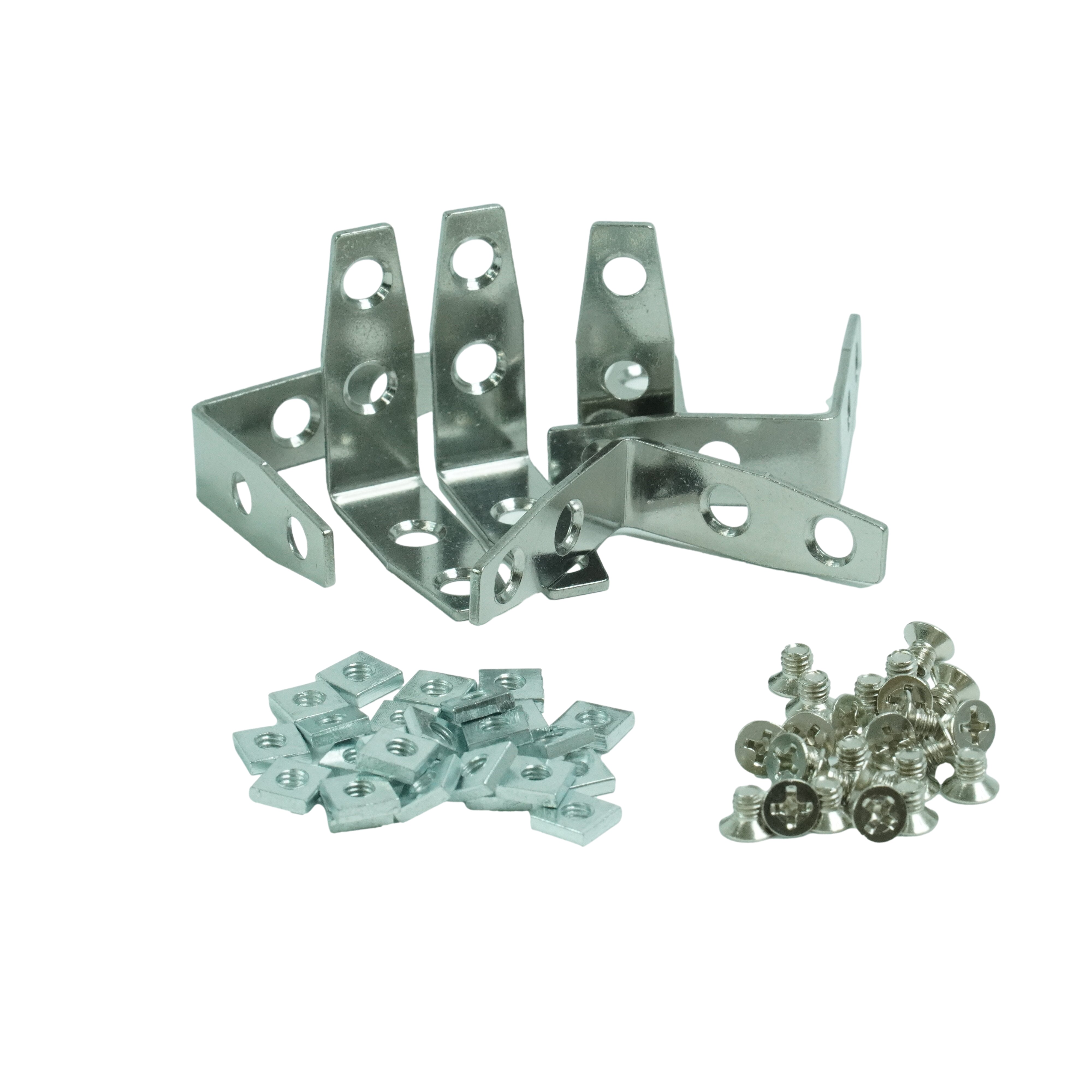 L-Shaped Corner Connectors + Sliding Nuts + Countersunk Head Screws ...